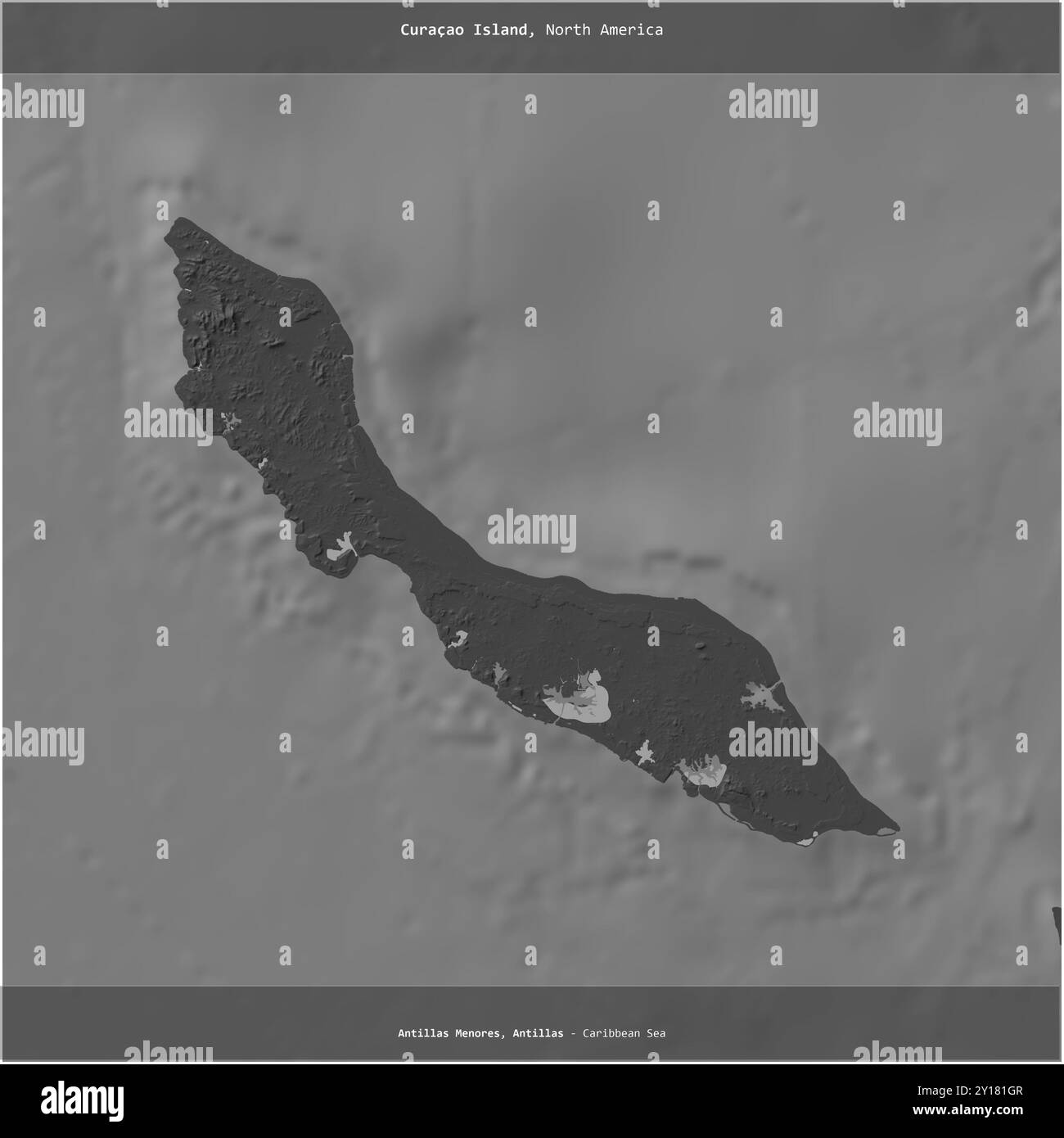Curacao Island in the Caribbean Sea, belonging to Netherlands, cropped ...