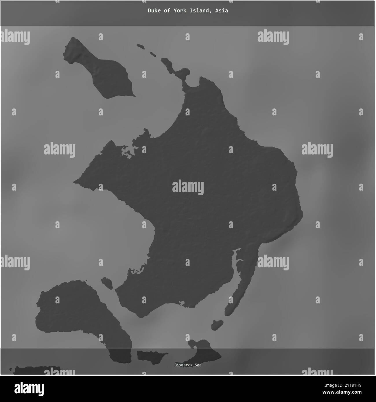 Duke of York Island in the Bismarck Sea, belonging to Papua New Guinea, cropped to square on a ...