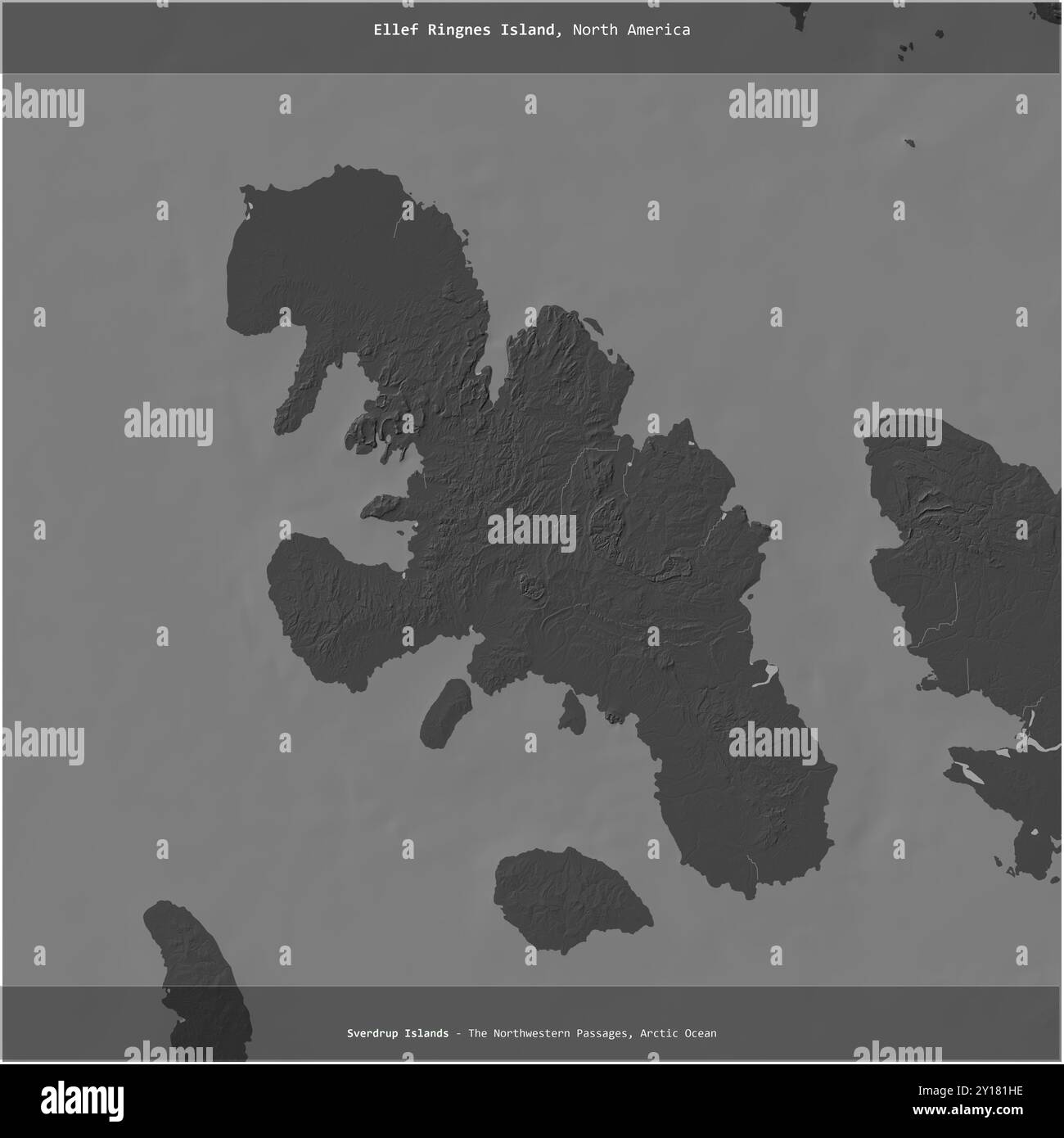 Ellef Ringnes Island in the Arctic Ocean, belonging to Canada, cropped ...