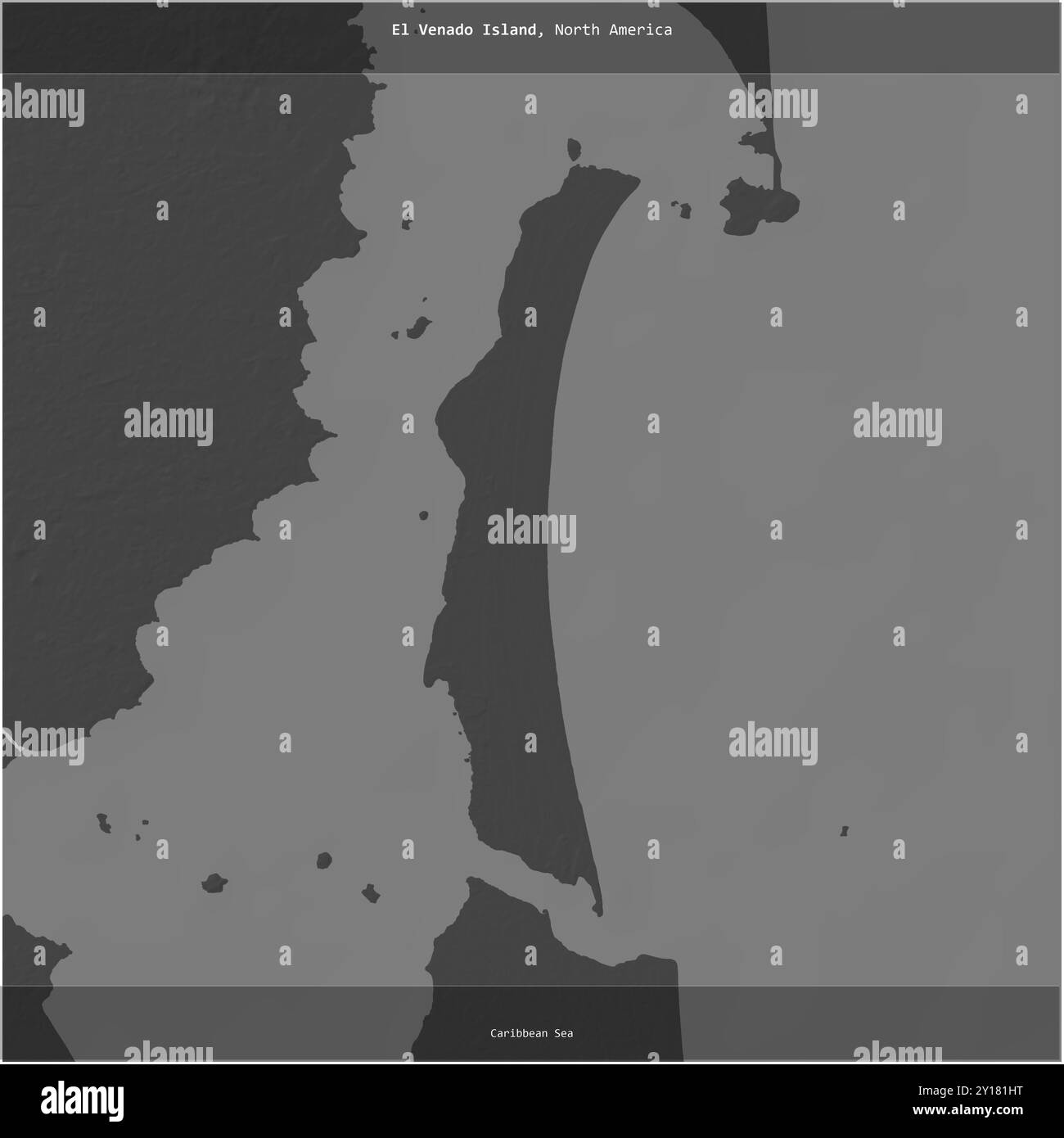El Venado Island in the Caribbean Sea, belonging to Nicaragua, cropped ...