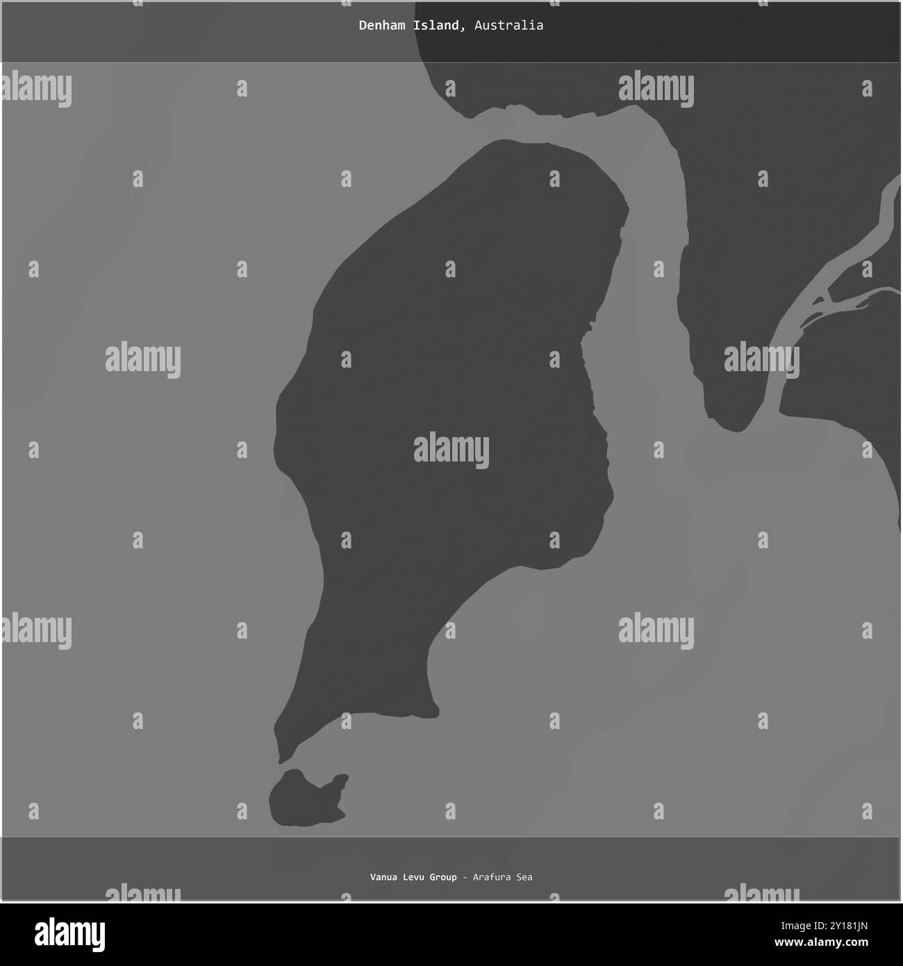 Denham Island in the Arafura Sea, belonging to Australia, cropped to ...