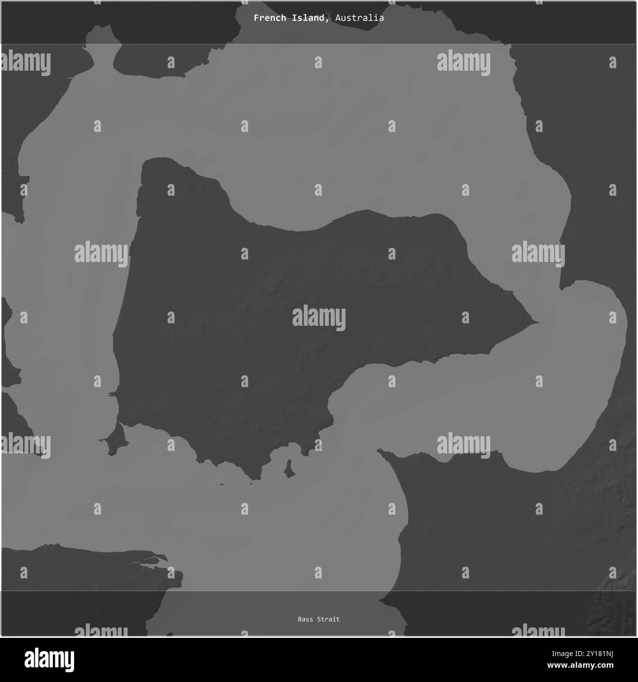 French Island in the Bass Strait, belonging to Australia, cropped to ...