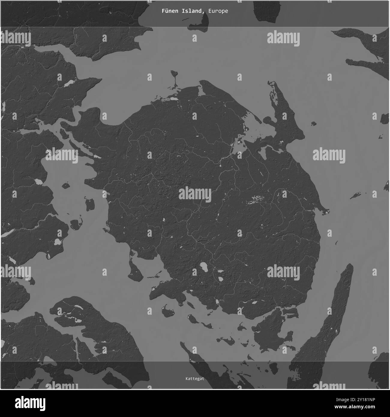 Funen Island in the Kattegat, belonging to Denmark, cropped to square ...