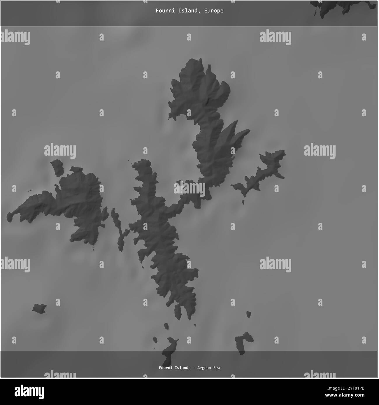 Fourni Island in the Aegean Sea, belonging to Greece, cropped to square ...