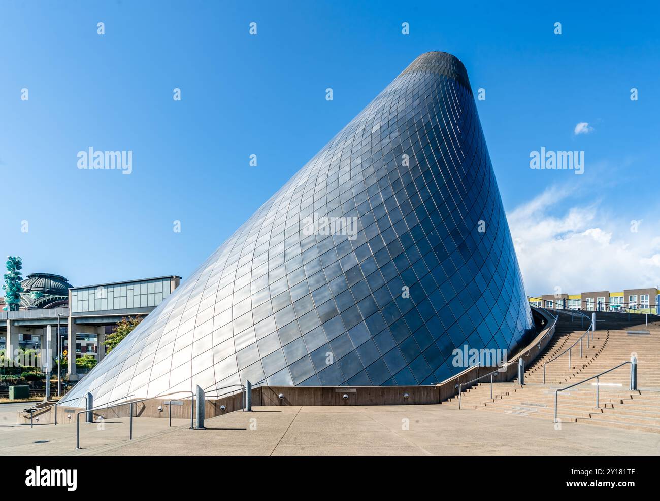 A view of the Museum Of Glass cone in Tacoma, Washington Stock Photo ...