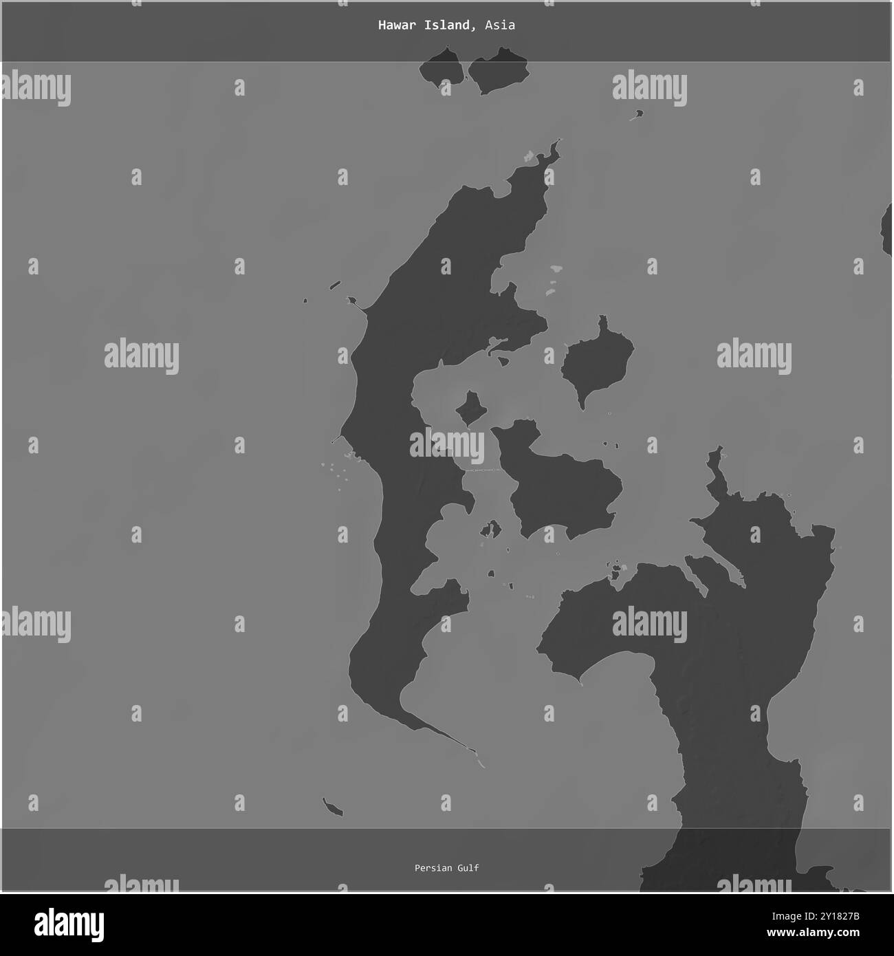 Hawar Island in the Persian Gulf, belonging to Bahrain, cropped to ...
