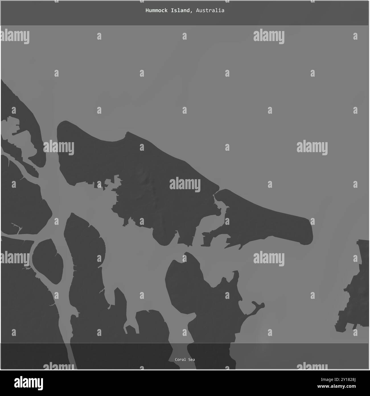 Hummock Island in the Coral Sea, belonging to Australia, cropped to ...