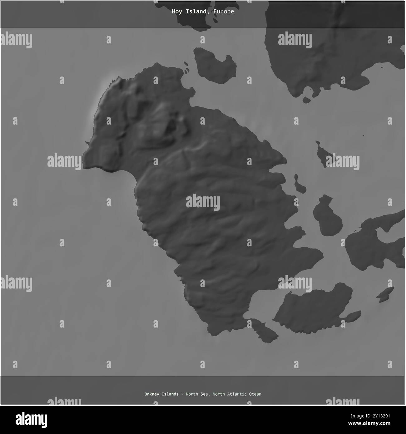 Hoy Island in the North Sea, belonging to United Kingdom, cropped to ...