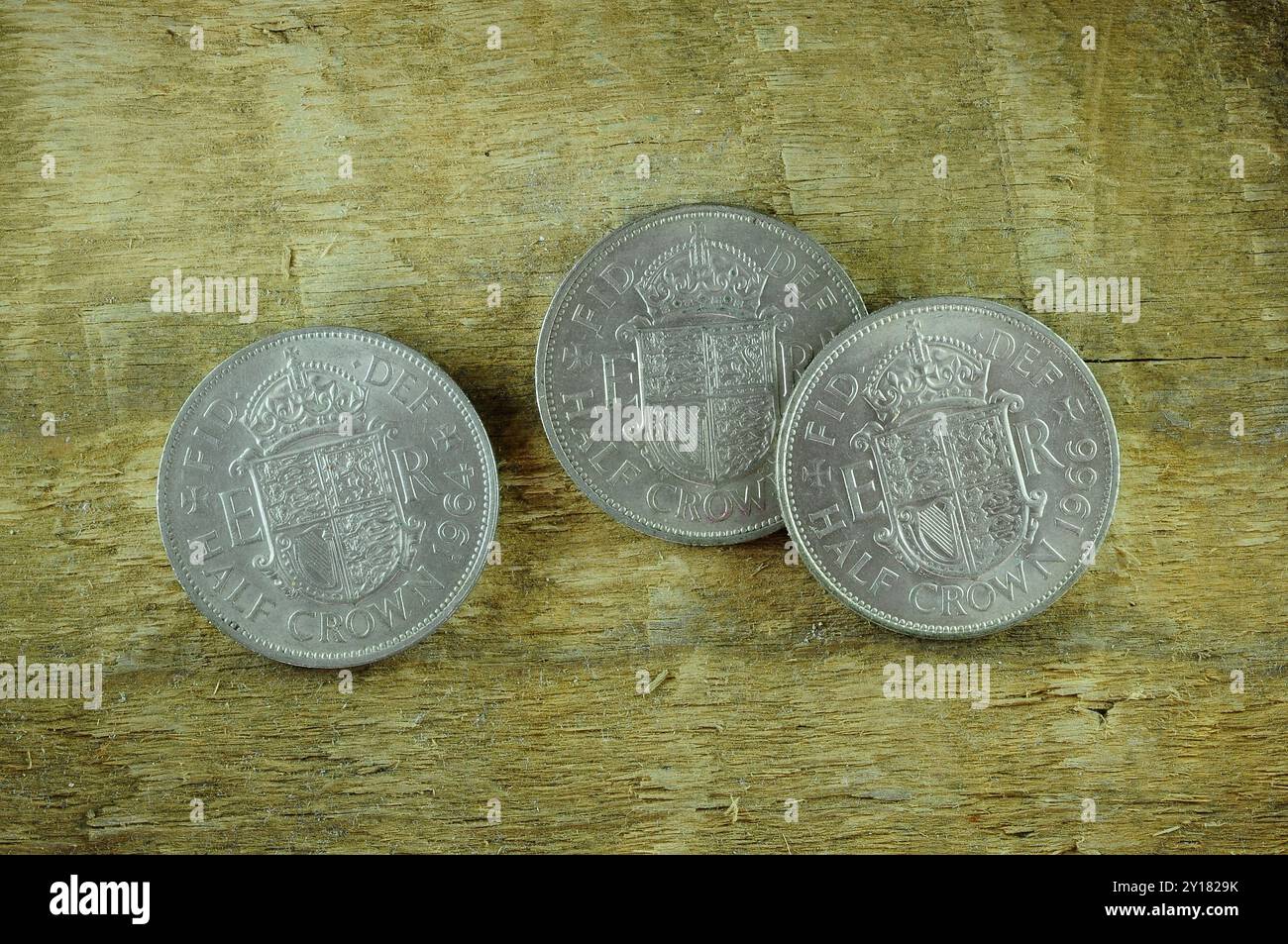 Half crown coins of pre-decimal currency, pounds, shillings and pence ...