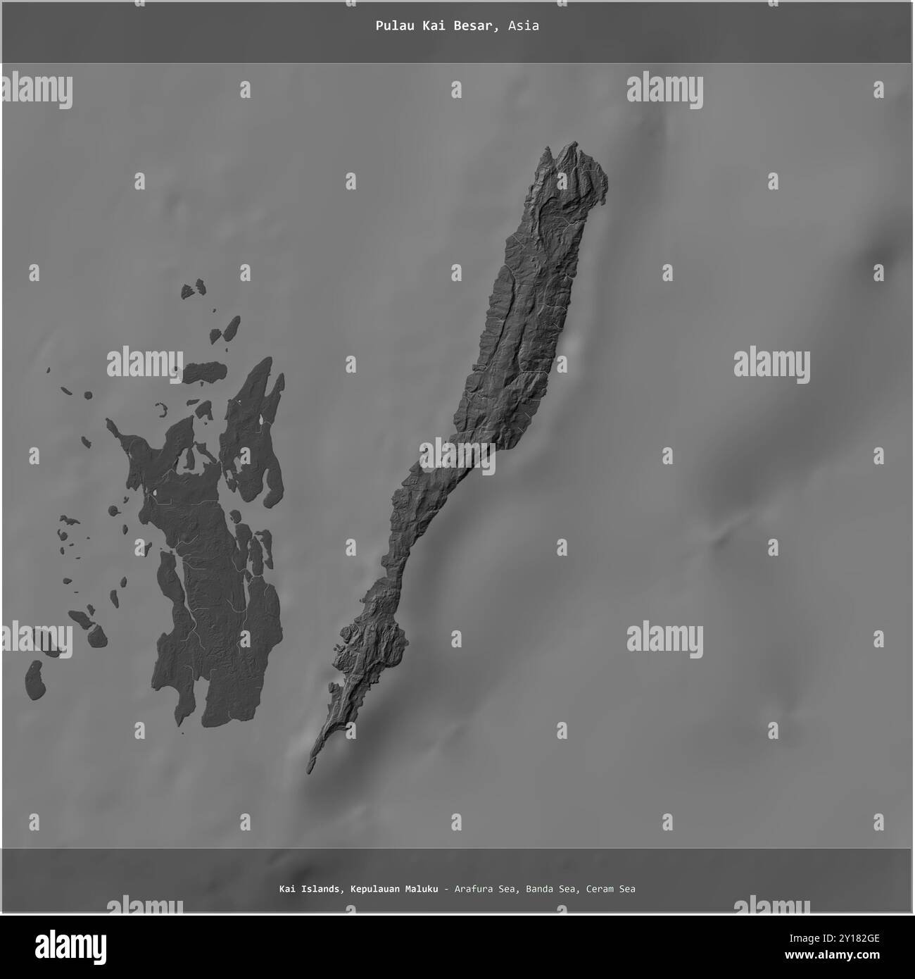 Pulau Kai Besar in the Banda Sea, belonging to Indonesia, cropped to ...