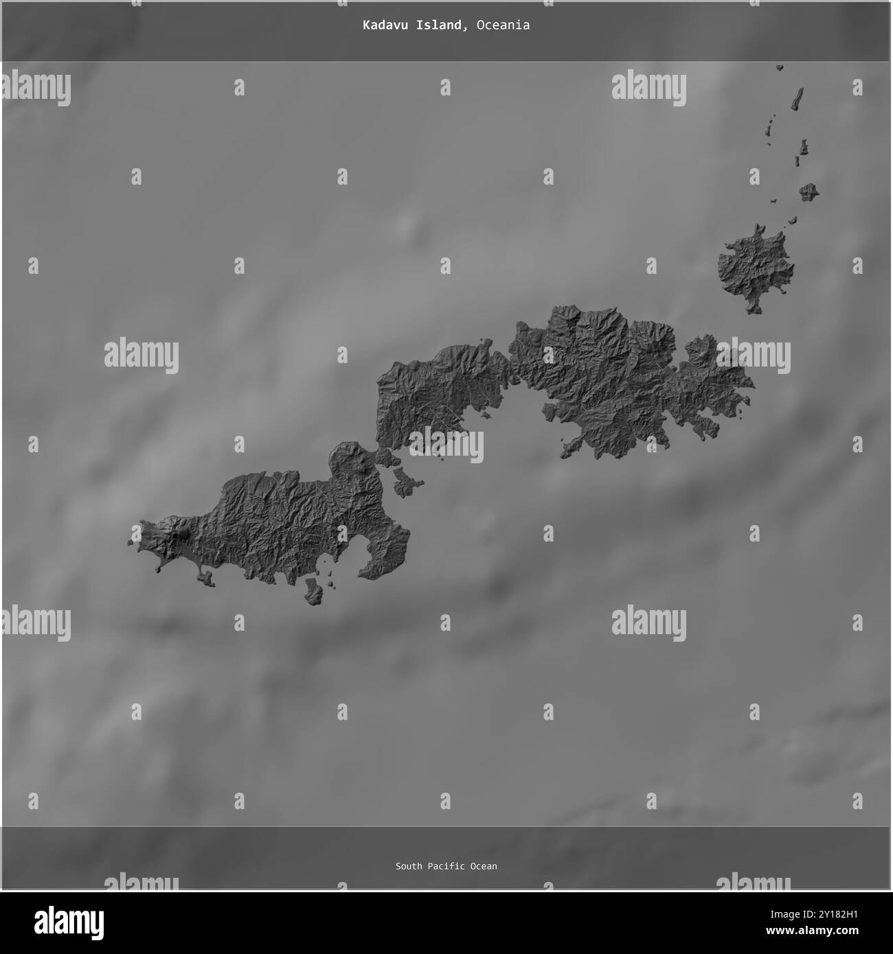 Kadavu Island in the South Pacific Ocean, belonging to Fiji, cropped to ...