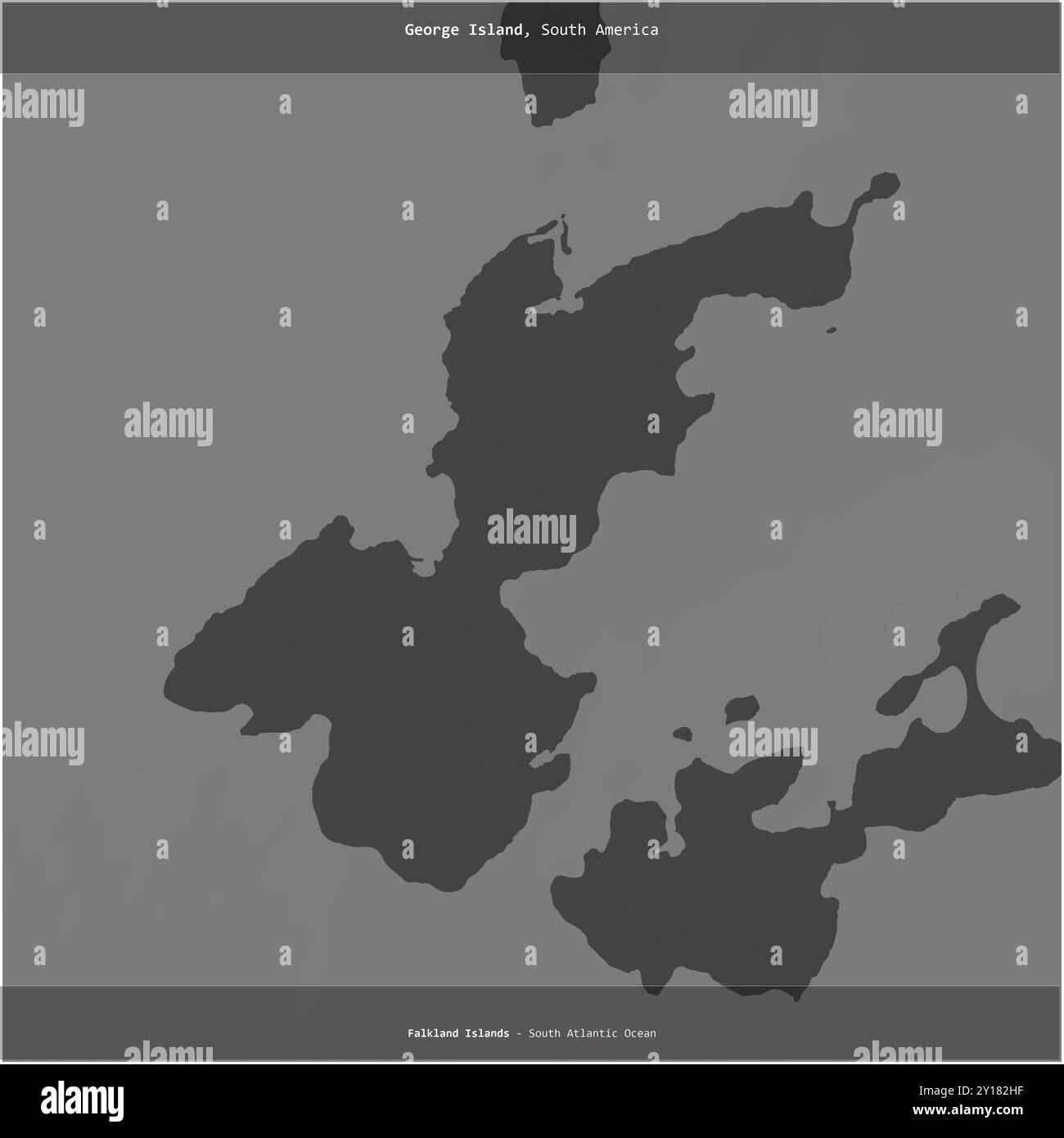 George Island in the South Atlantic Ocean, belonging to Falkland Islands, cropped to square on a ...