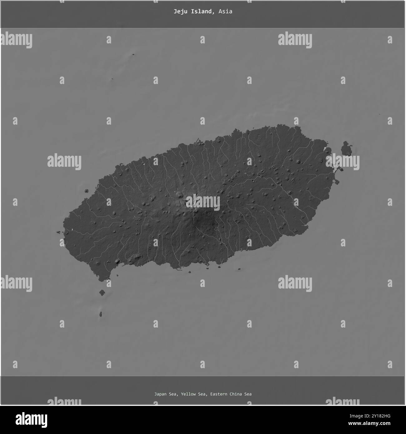 Jeju Island in the Japan Sea, belonging to South Korea, cropped to ...