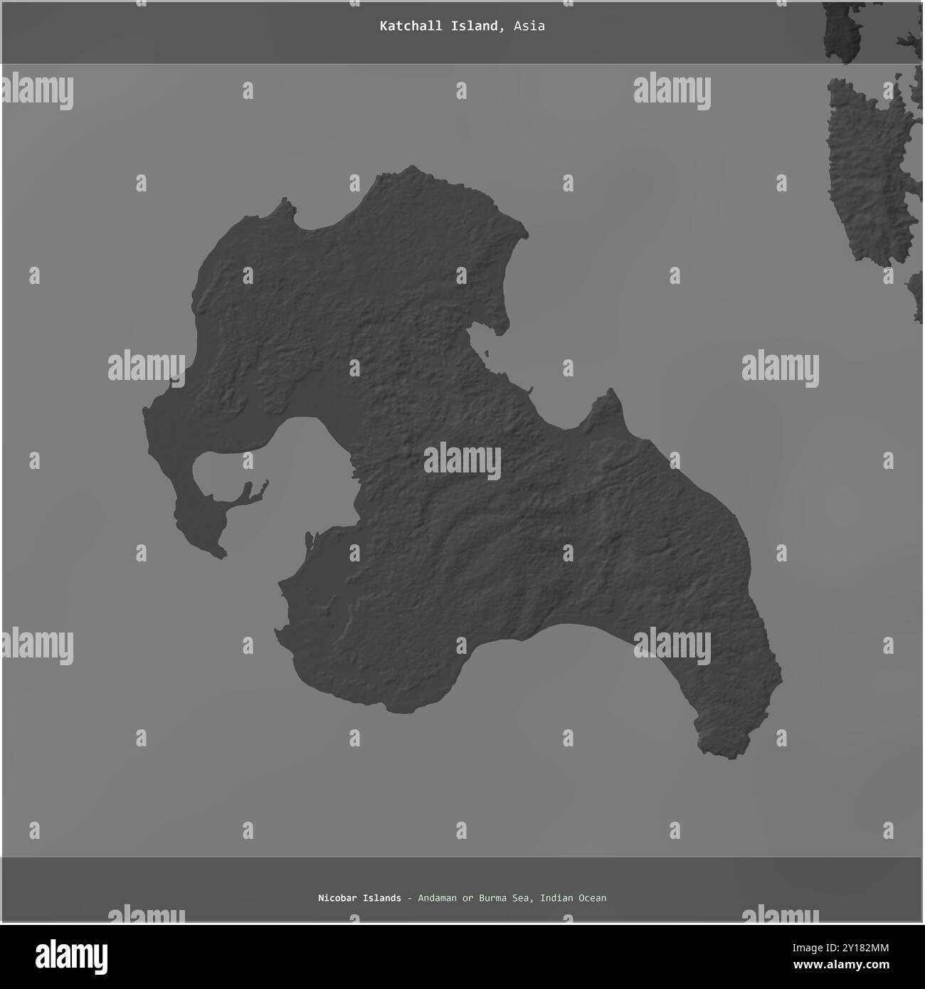 Katchall Island in the Indian Ocean, belonging to India, cropped to ...
