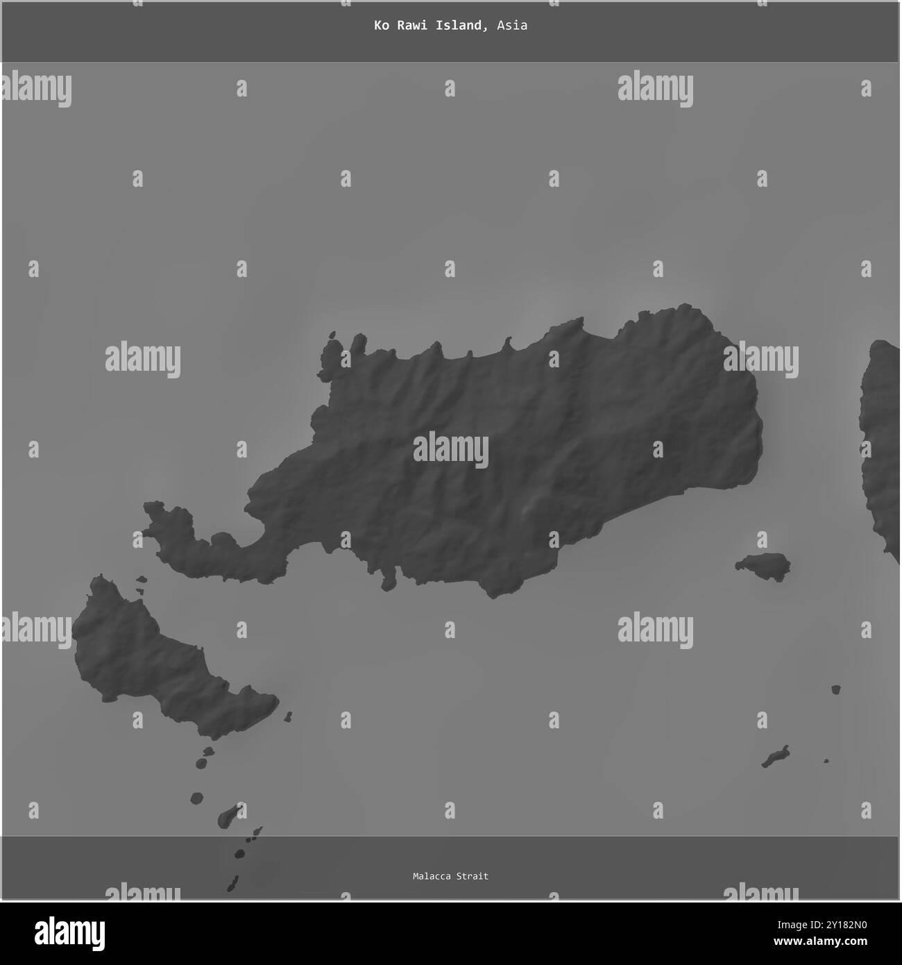 Ko Rawi Island in the Malacca Strait, belonging to Thailand, cropped to ...
