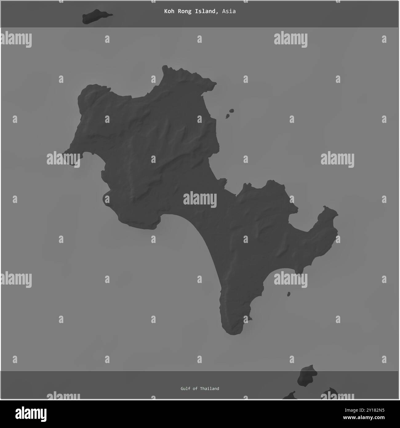 Koh Rong Island in the Gulf of Thailand, belonging to Cambodia, cropped ...