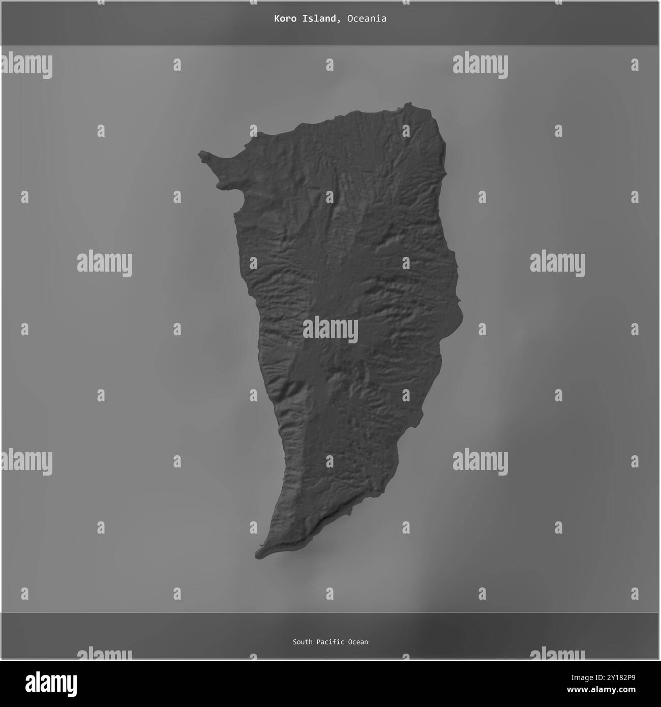 Koro Island in the South Pacific Ocean, belonging to Fiji, cropped to ...