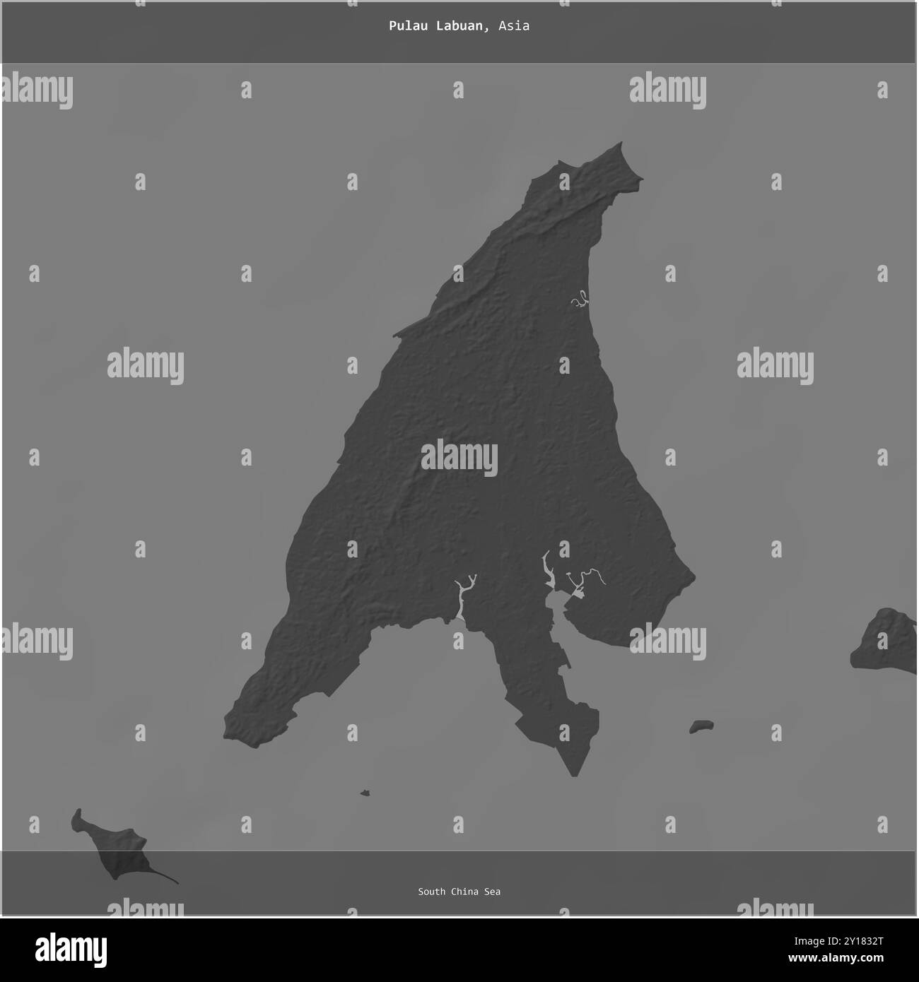 Pulau Labuan in the South China Sea, belonging to Malaysia, cropped to ...