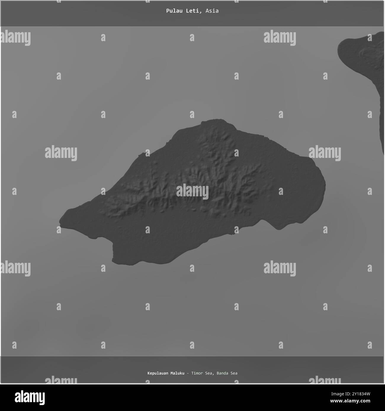 Pulau Leti in the Timor Sea, belonging to Indonesia, cropped to square ...