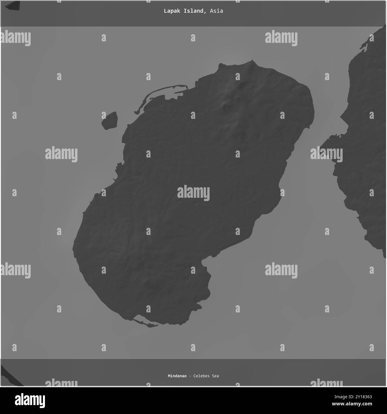 Lapak Island in the Celebes Sea, belonging to Philippines, cropped to square on a bilevel ...