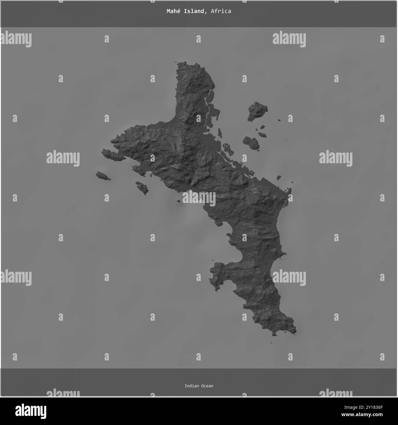 Mahe Island in the Indian Ocean, belonging to Seychelles, cropped to ...