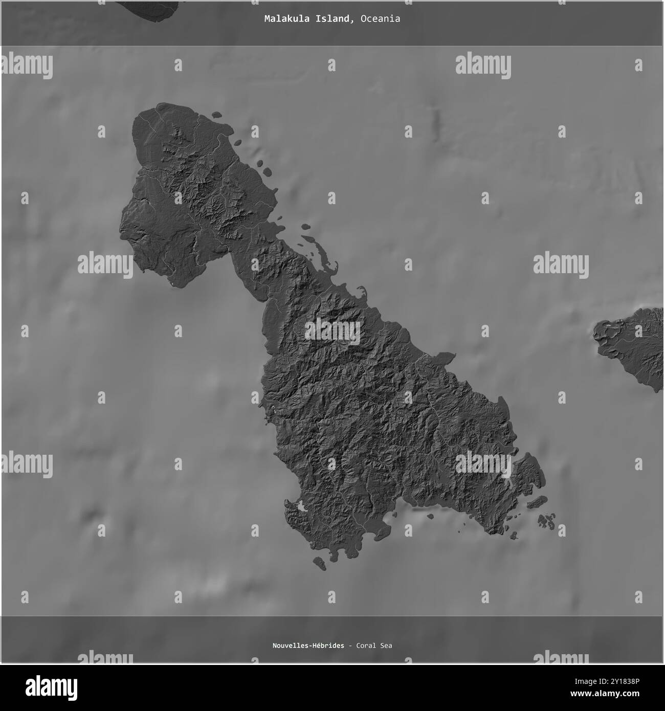 Malakula Island in the Coral Sea, belonging to Vanuatu, cropped to ...