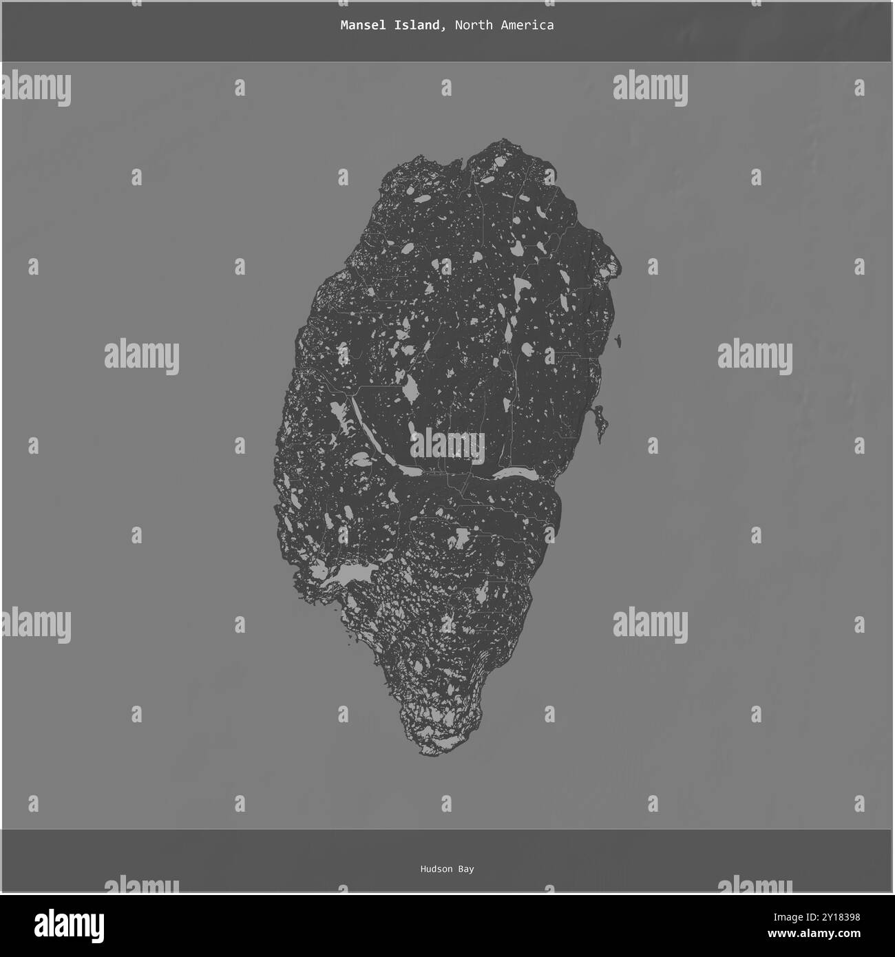 Mansel Island in the Hudson Bay, belonging to Canada, cropped to square ...
