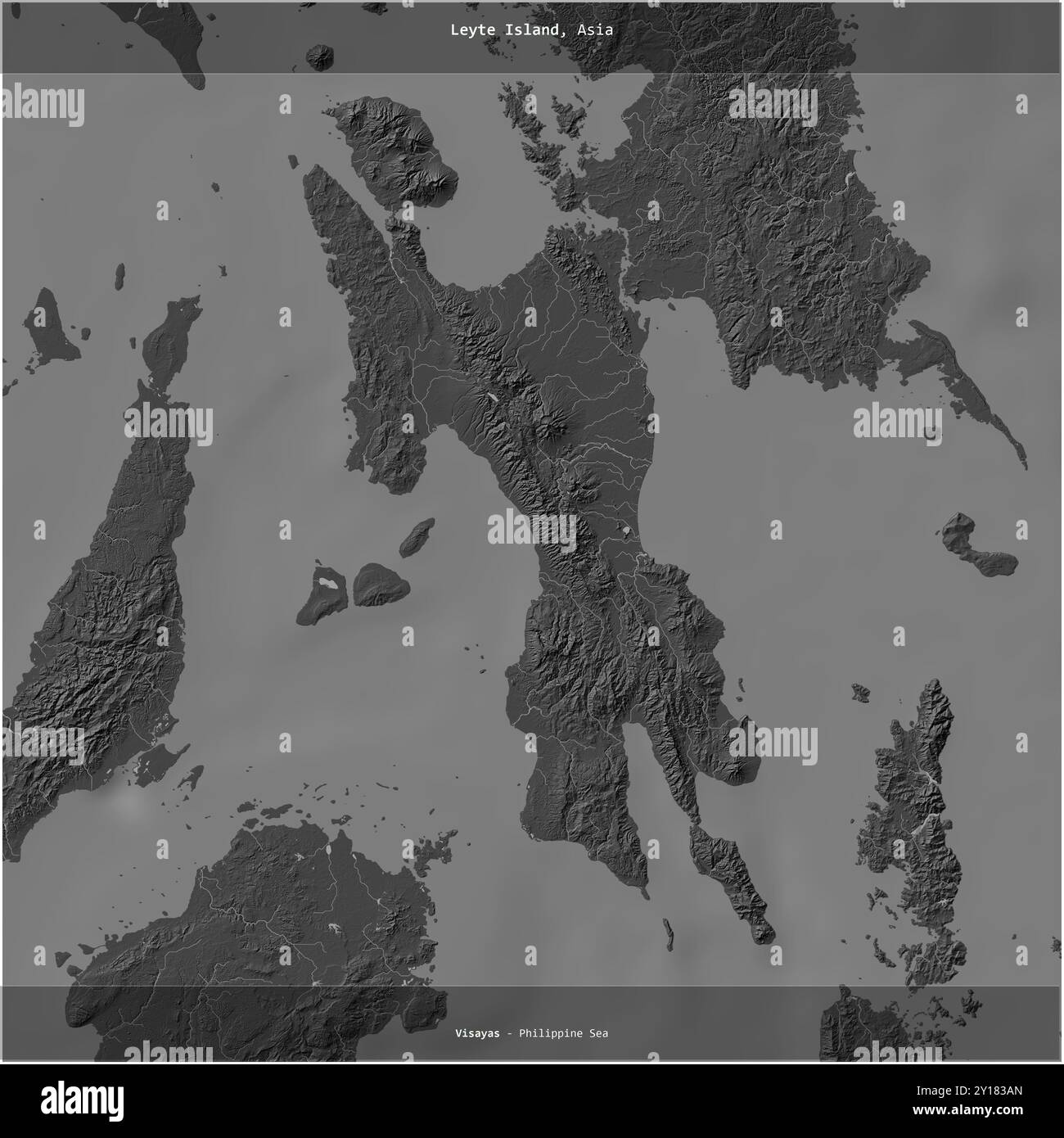 Leyte Island in the Philippine Sea, belonging to Philippines, cropped ...