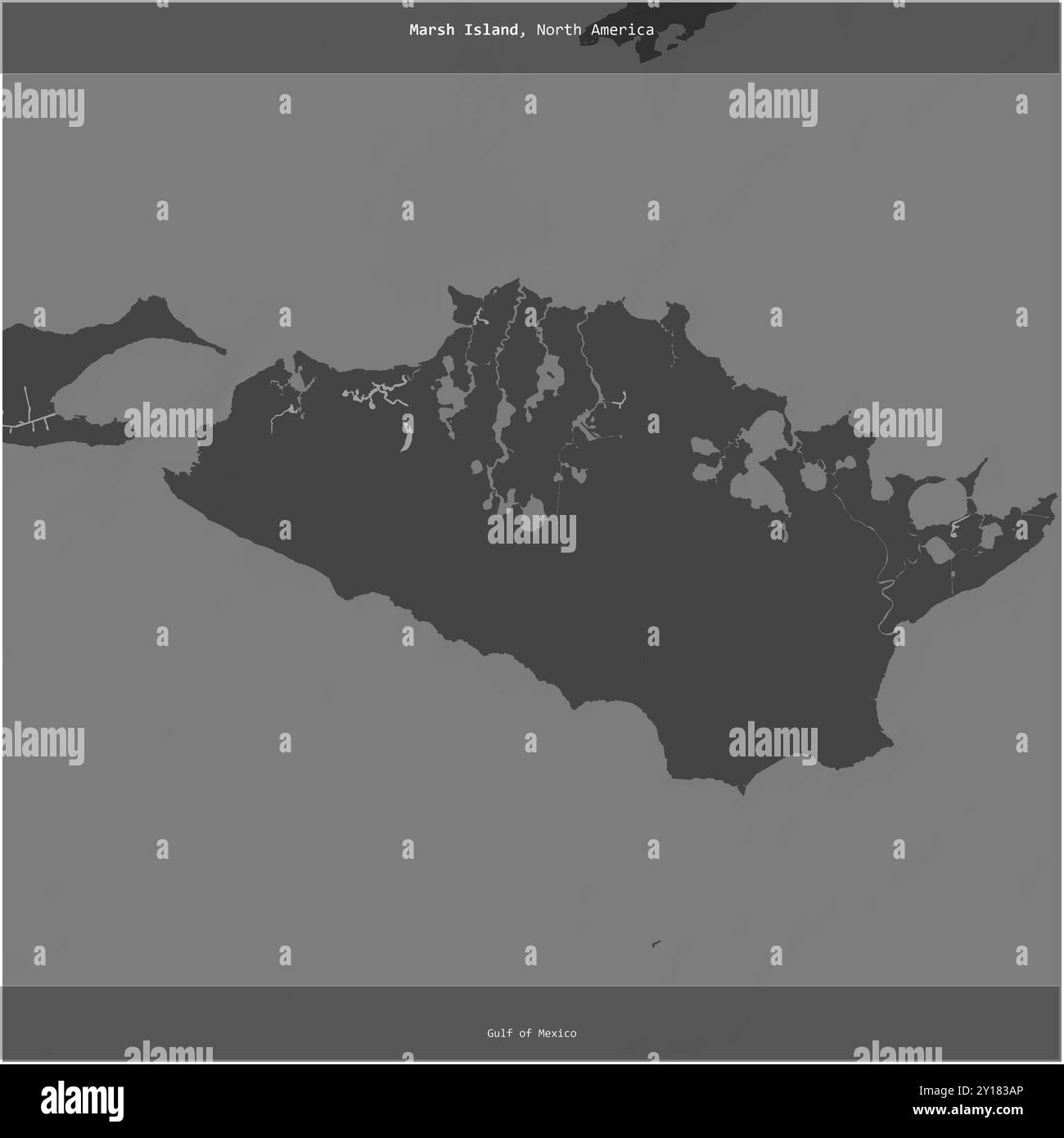 Marsh Island in the Gulf of Mexico, belonging to United States, cropped ...