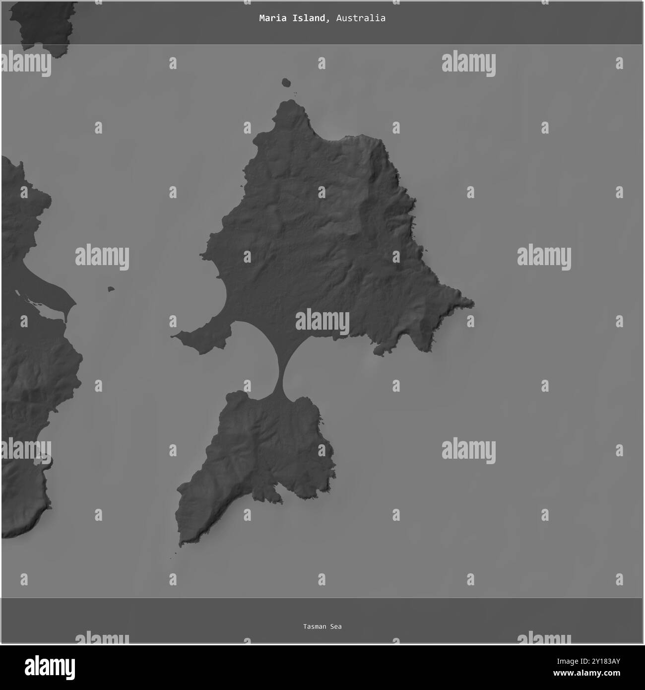 Maria Island in the Tasman Sea, belonging to Australia, cropped to ...