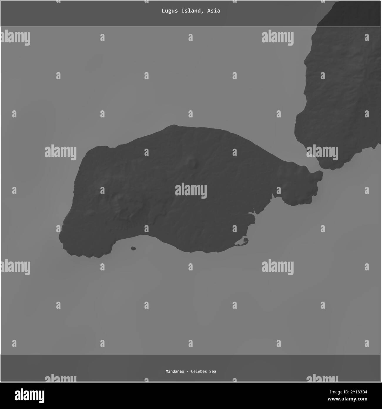 Lugus Island in the Celebes Sea, belonging to Philippines, cropped to ...