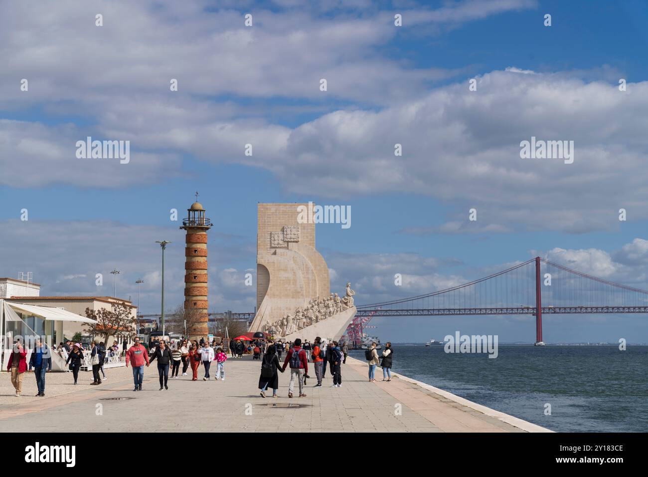Lisbon, the Belem Monument to the Portuguese navigators, and the Belem ...