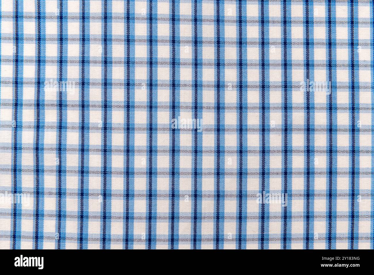 Checkered blue fabric. Textile. Checkered fabric background with blue ...