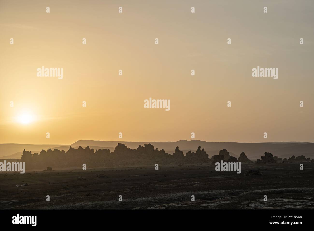 Sunrise around the Volcanic Chimneys of Lake Abbe aka Lac Abbe Bad ...