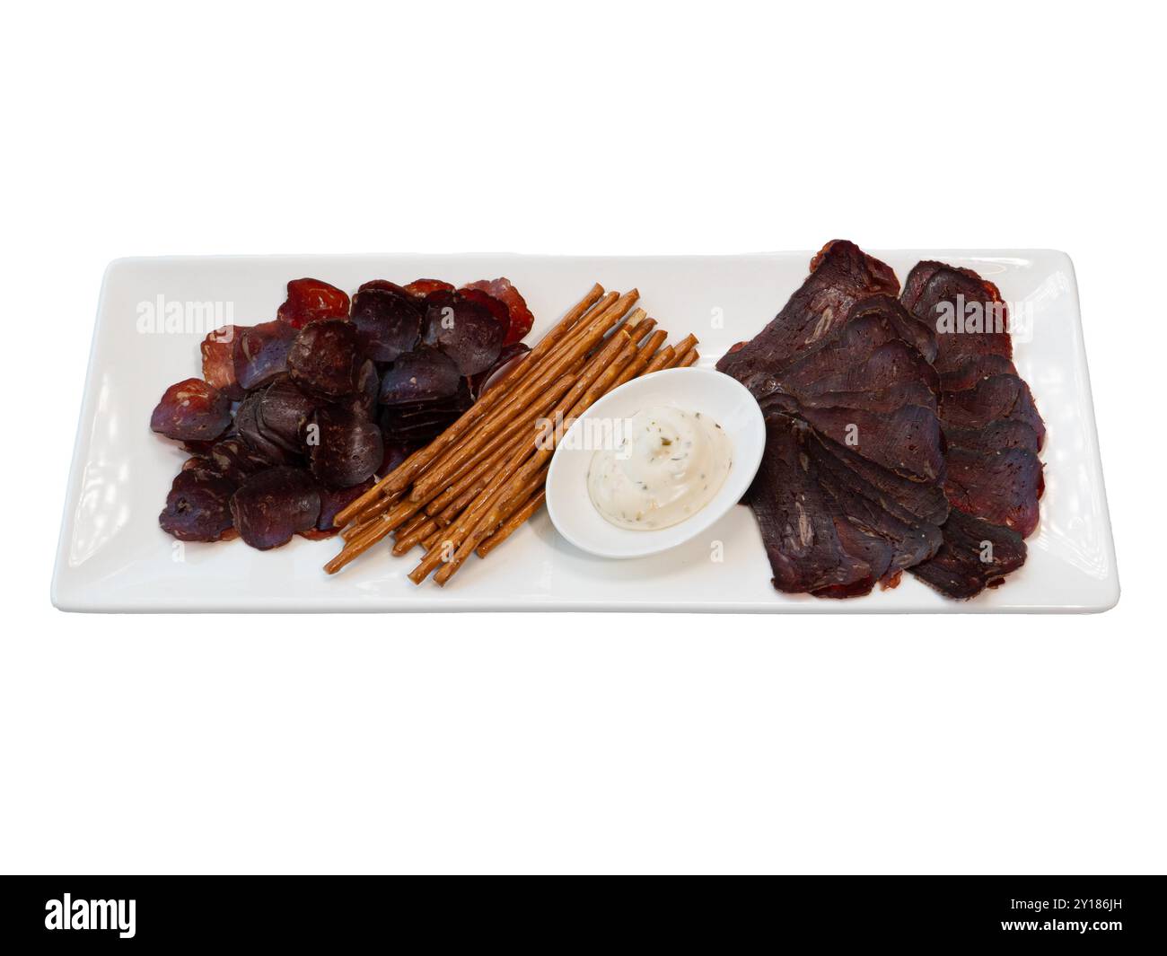 Elegant Charcuterie Platter with Artisan Meats and Pretzel Sticks Stock ...