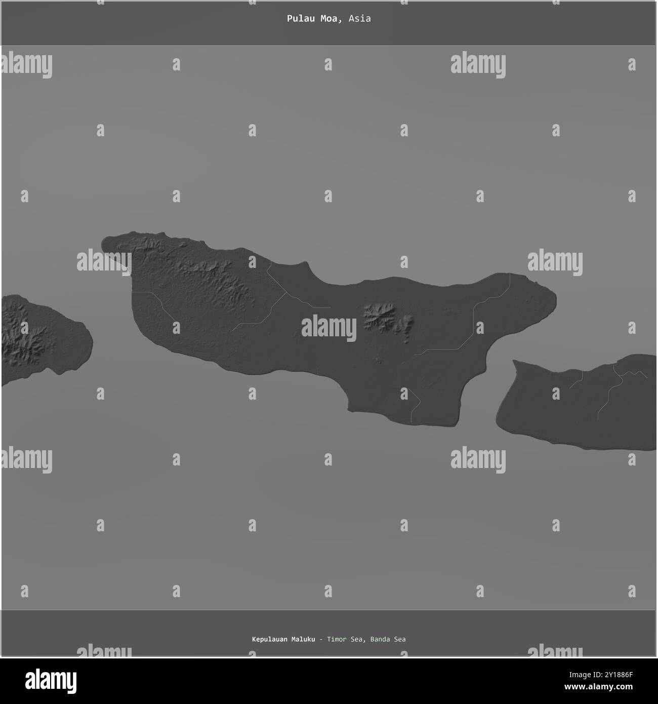 Pulau Moa in the Timor Sea, belonging to Indonesia, cropped to square ...