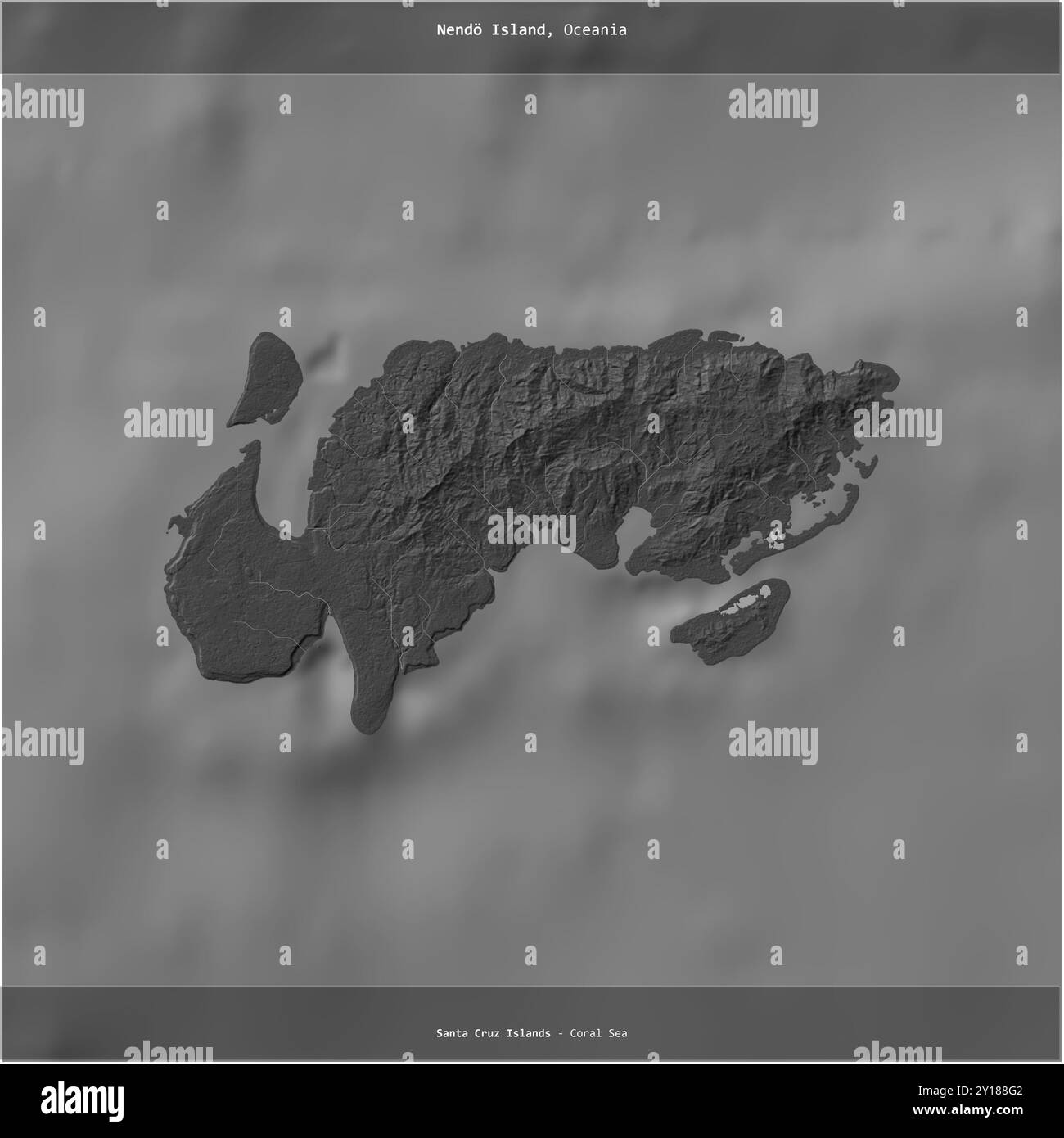 Nendo Island in the Coral Sea, belonging to Solomon Islands, cropped to ...