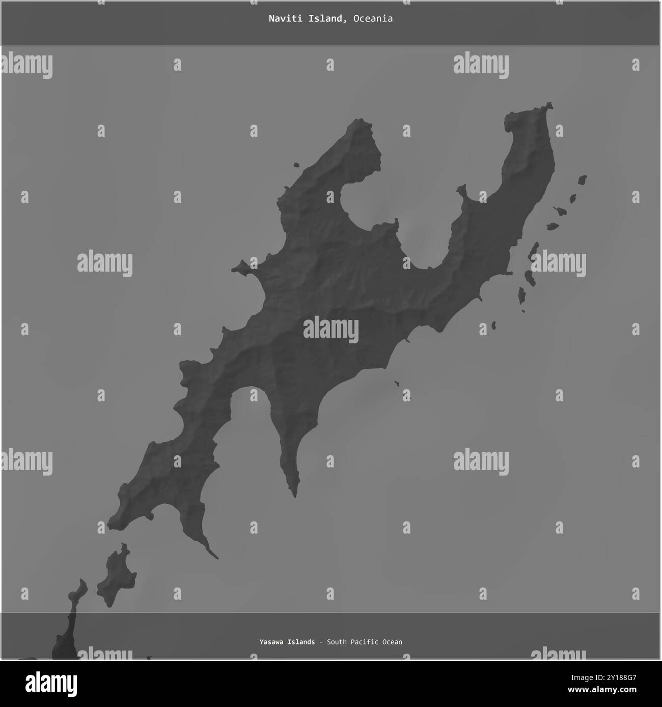 Naviti Island in the South Pacific Ocean, belonging to Fiji, cropped to ...