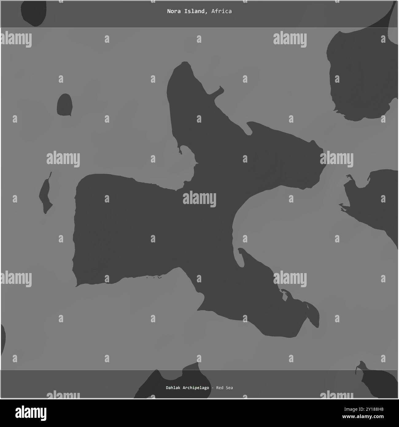 Nora Island in the Red Sea, belonging to Eritrea, cropped to square on ...