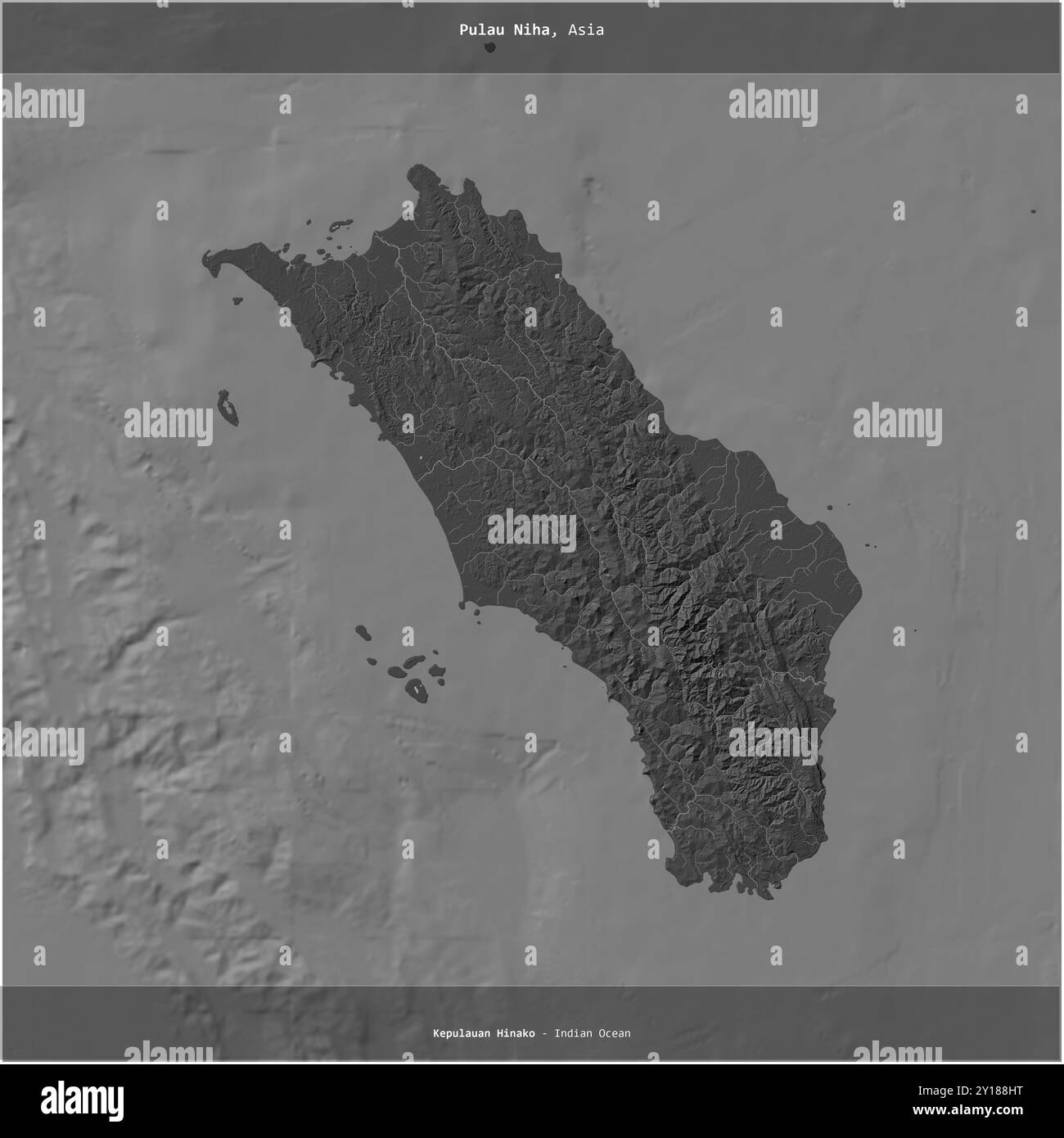 Pulau Niha in the Indian Ocean, belonging to Indonesia, cropped to ...
