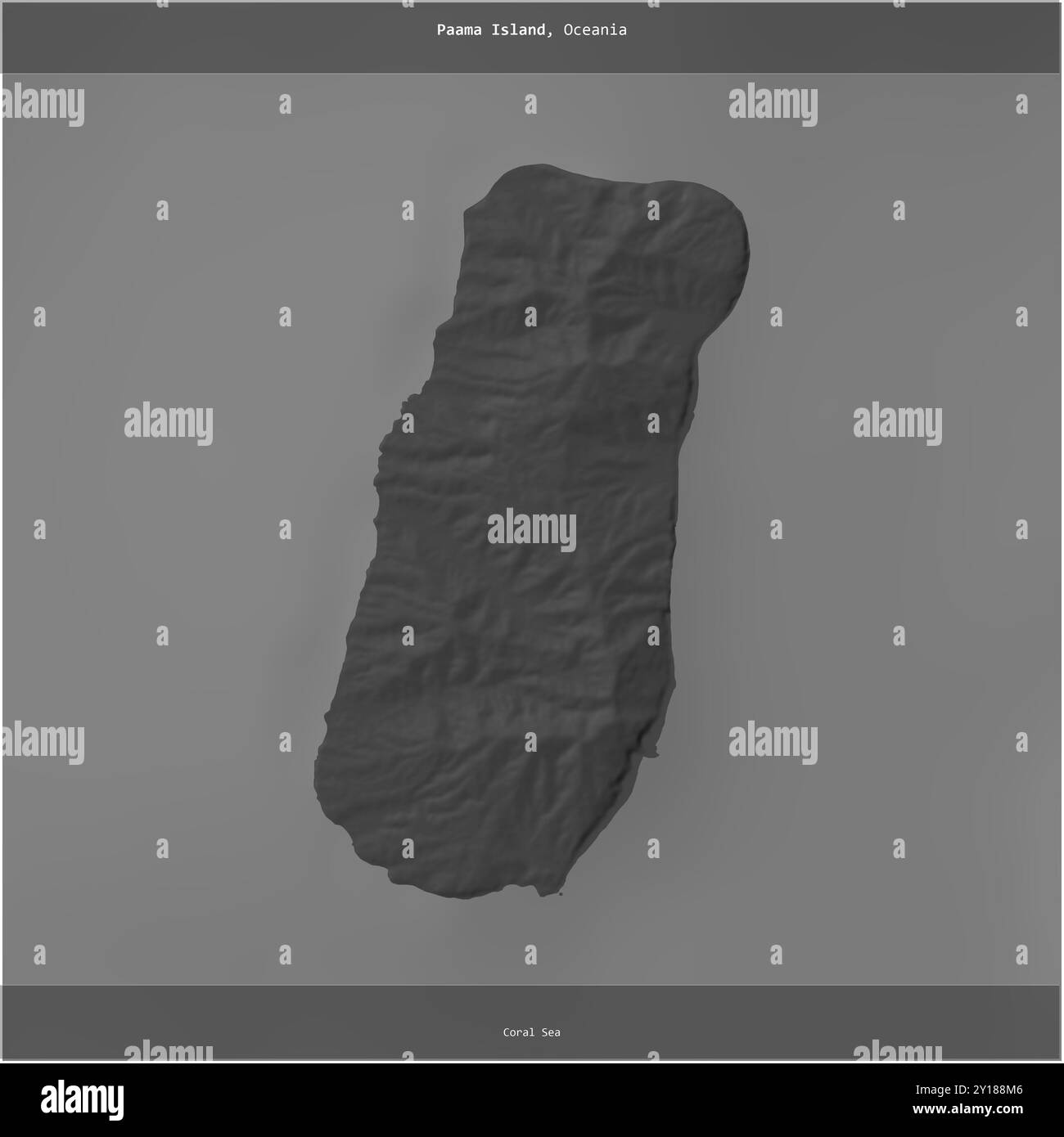 Paama Island in the Coral Sea, belonging to Vanuatu, cropped to square ...