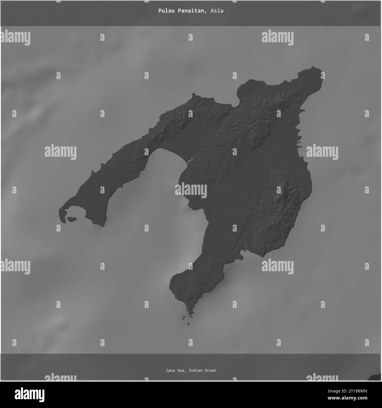 Pulau Panaitan in the Java Sea, belonging to Indonesia, cropped to ...