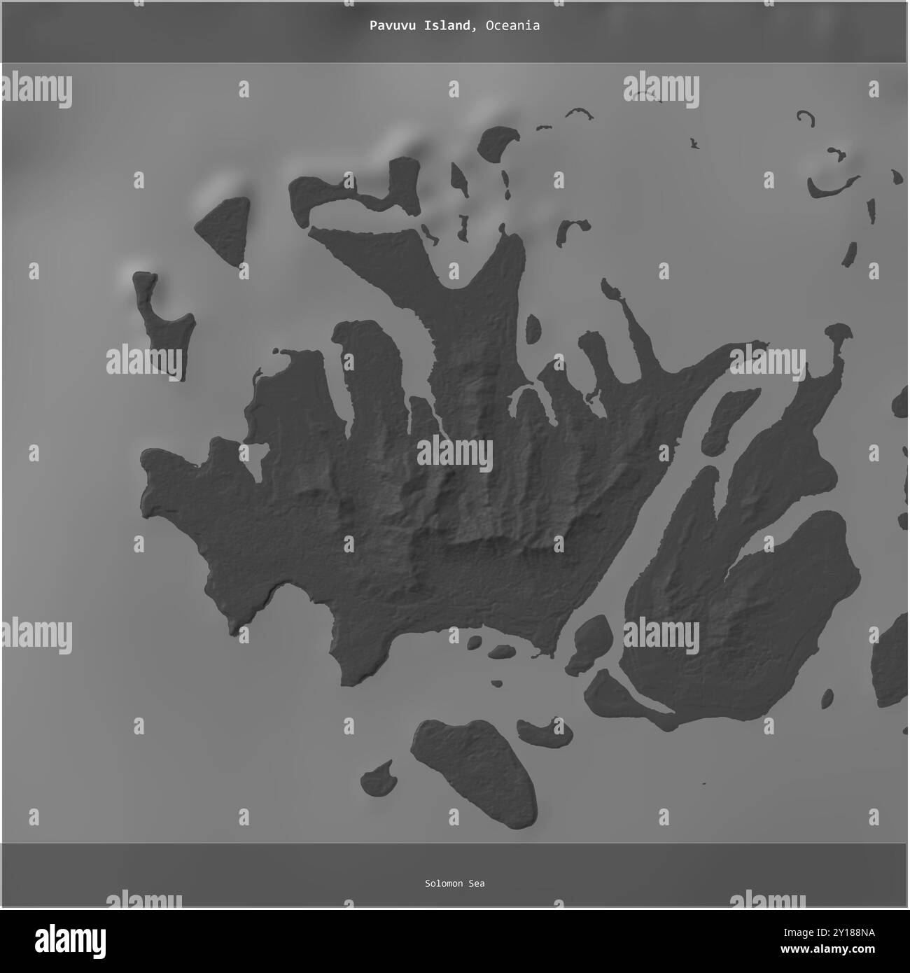 Pavuvu Island in the Solomon Sea, belonging to Solomon Islands, cropped to square on a bilevel ...