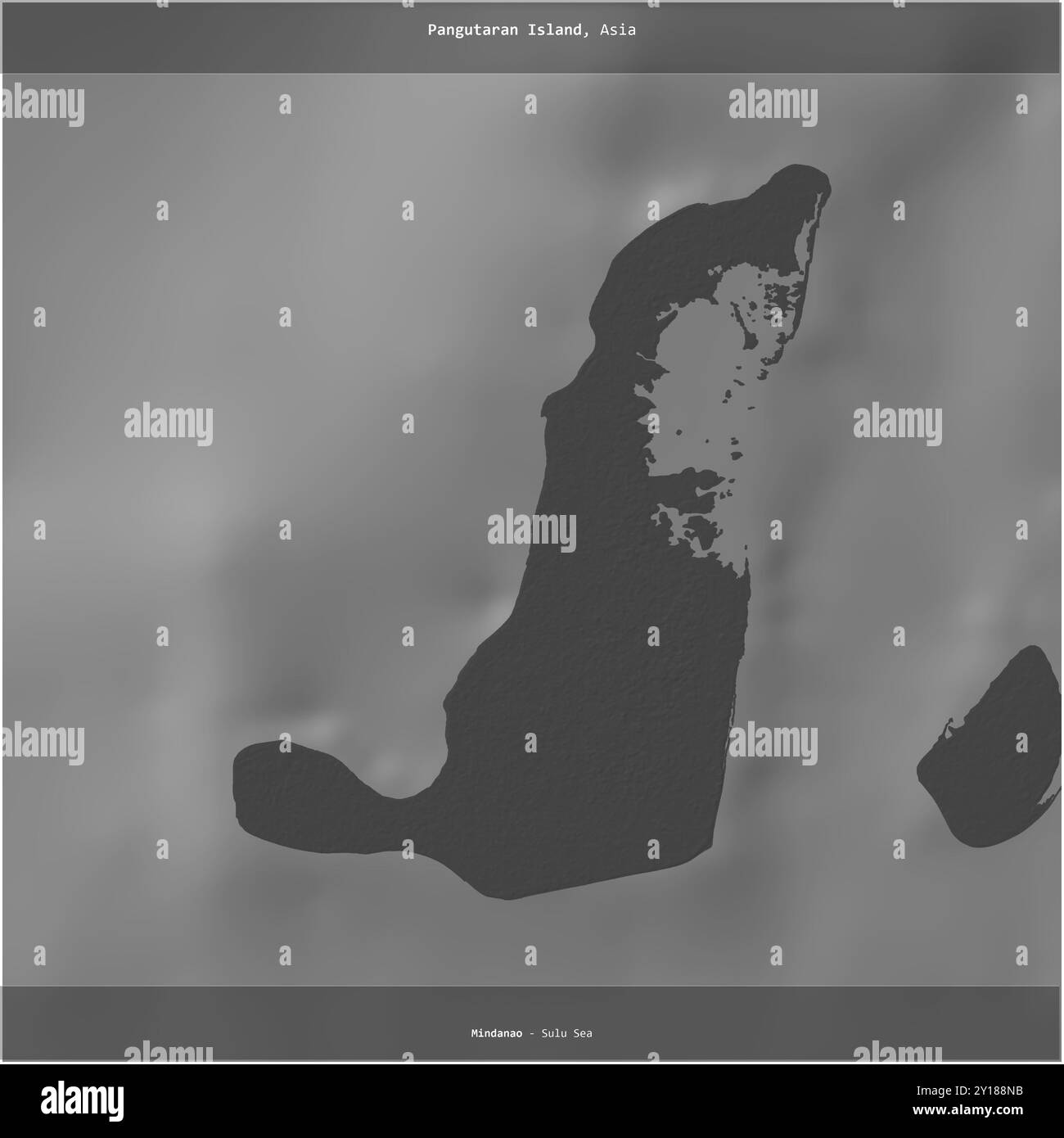 Pangutaran Island in the Sulu Sea, belonging to Philippines, cropped to ...