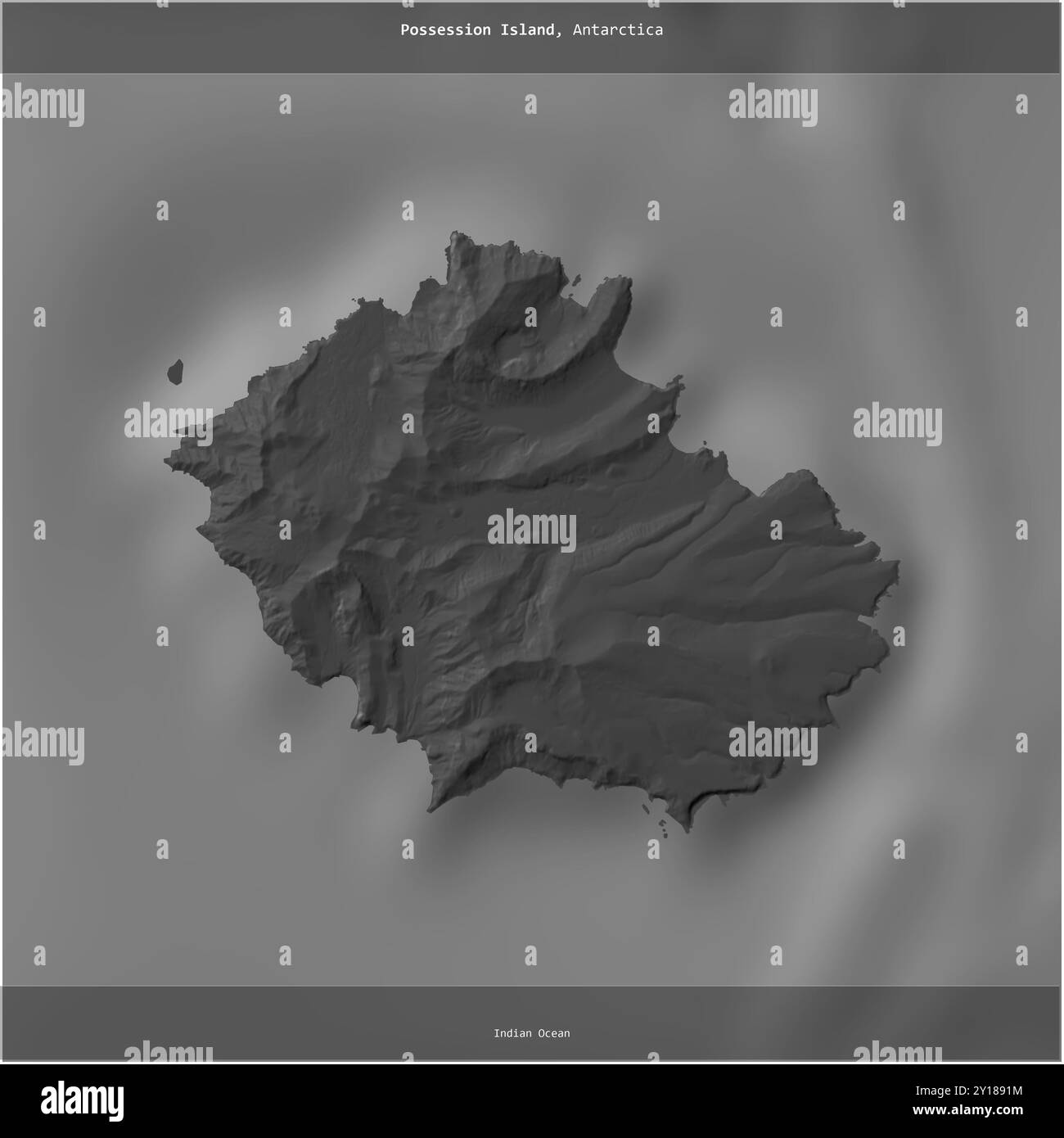 Possession Island in the Indian Ocean, belonging to France, cropped to ...