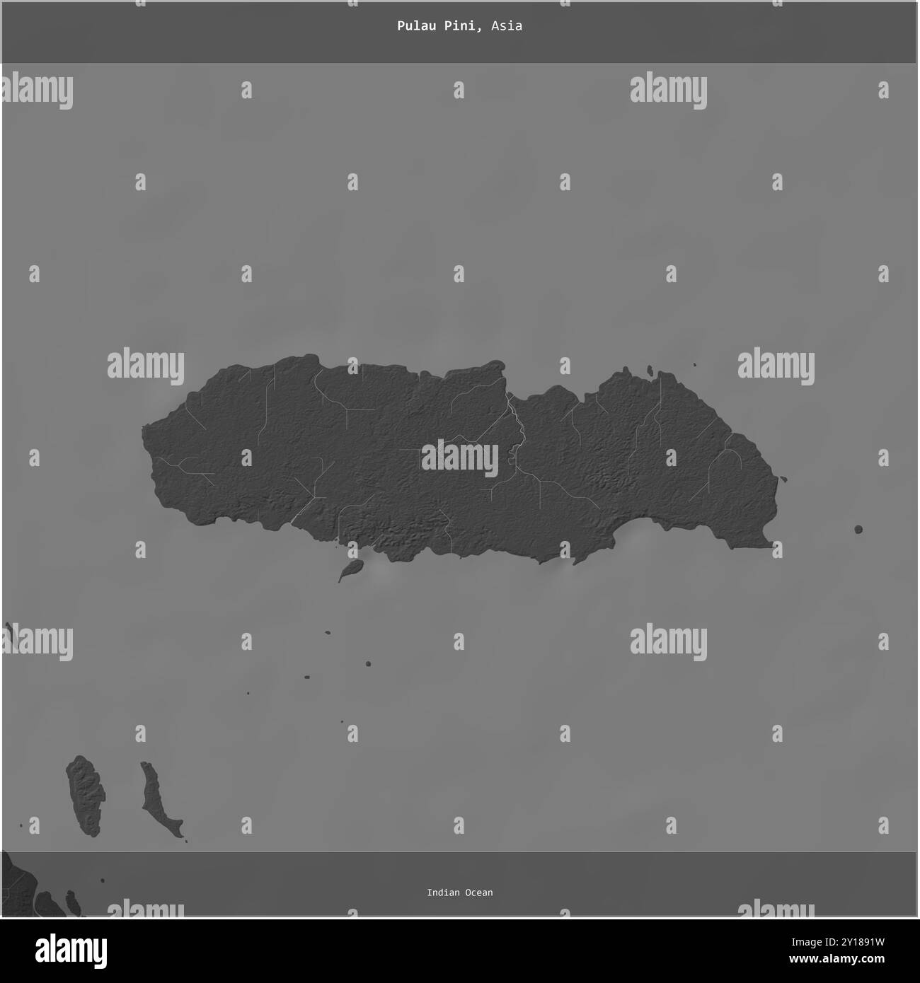 Pulau Pini in the Indian Ocean, belonging to Indonesia, cropped to ...