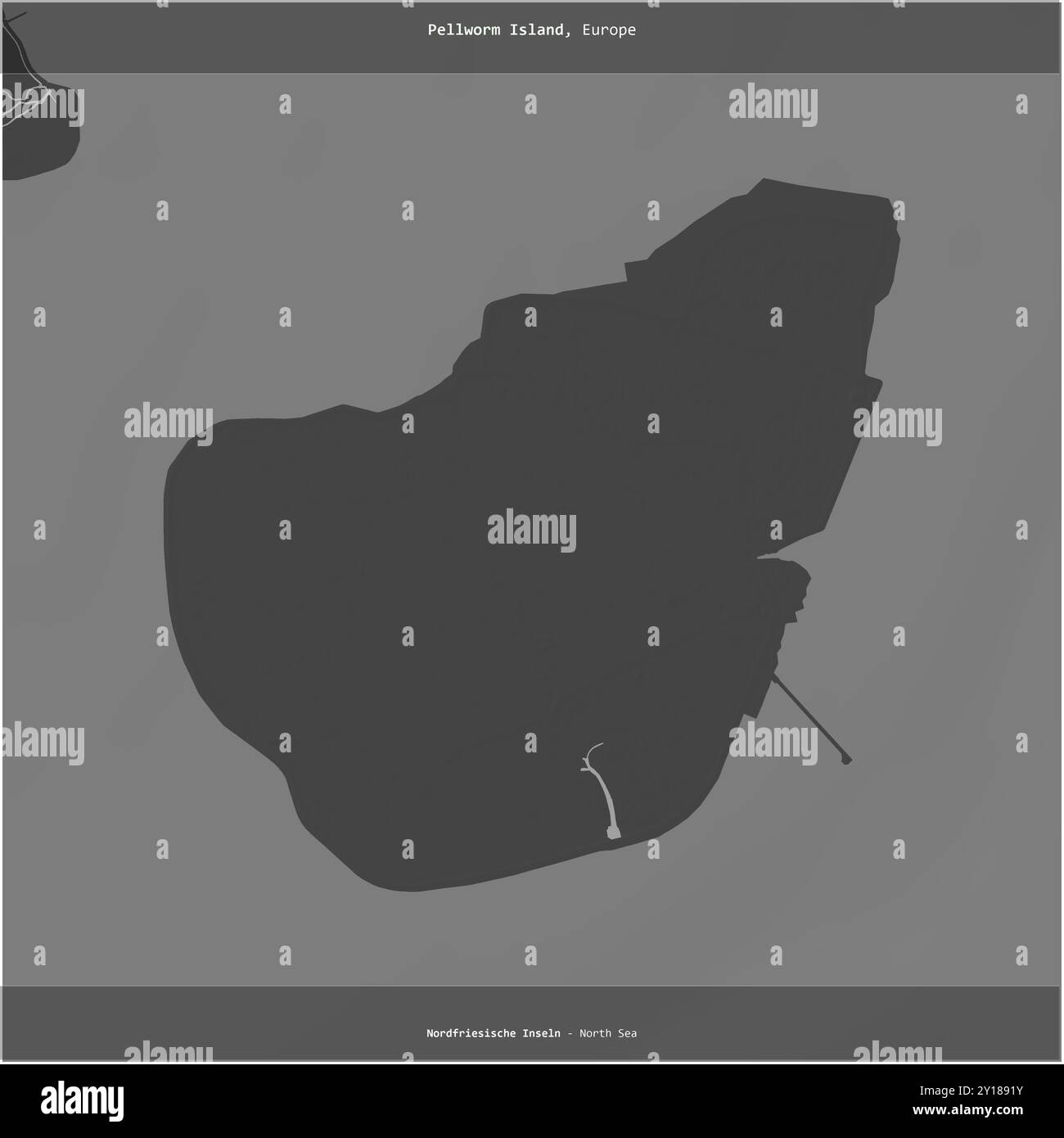 Pellworm Island in the North Sea, belonging to Germany, cropped to ...