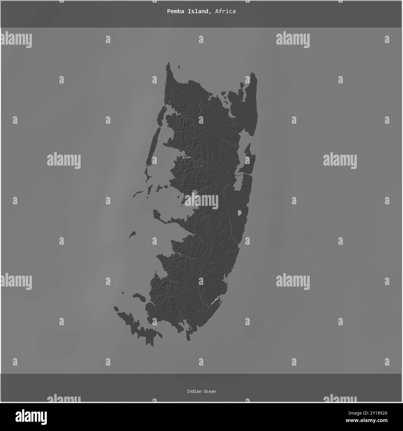 Pemba Island in the Indian Ocean, belonging to Tanzania, cropped to ...
