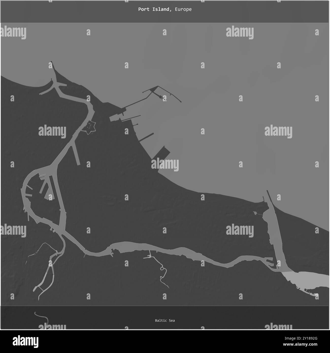 Port Island in the Baltic Sea, belonging to Poland, cropped to square ...