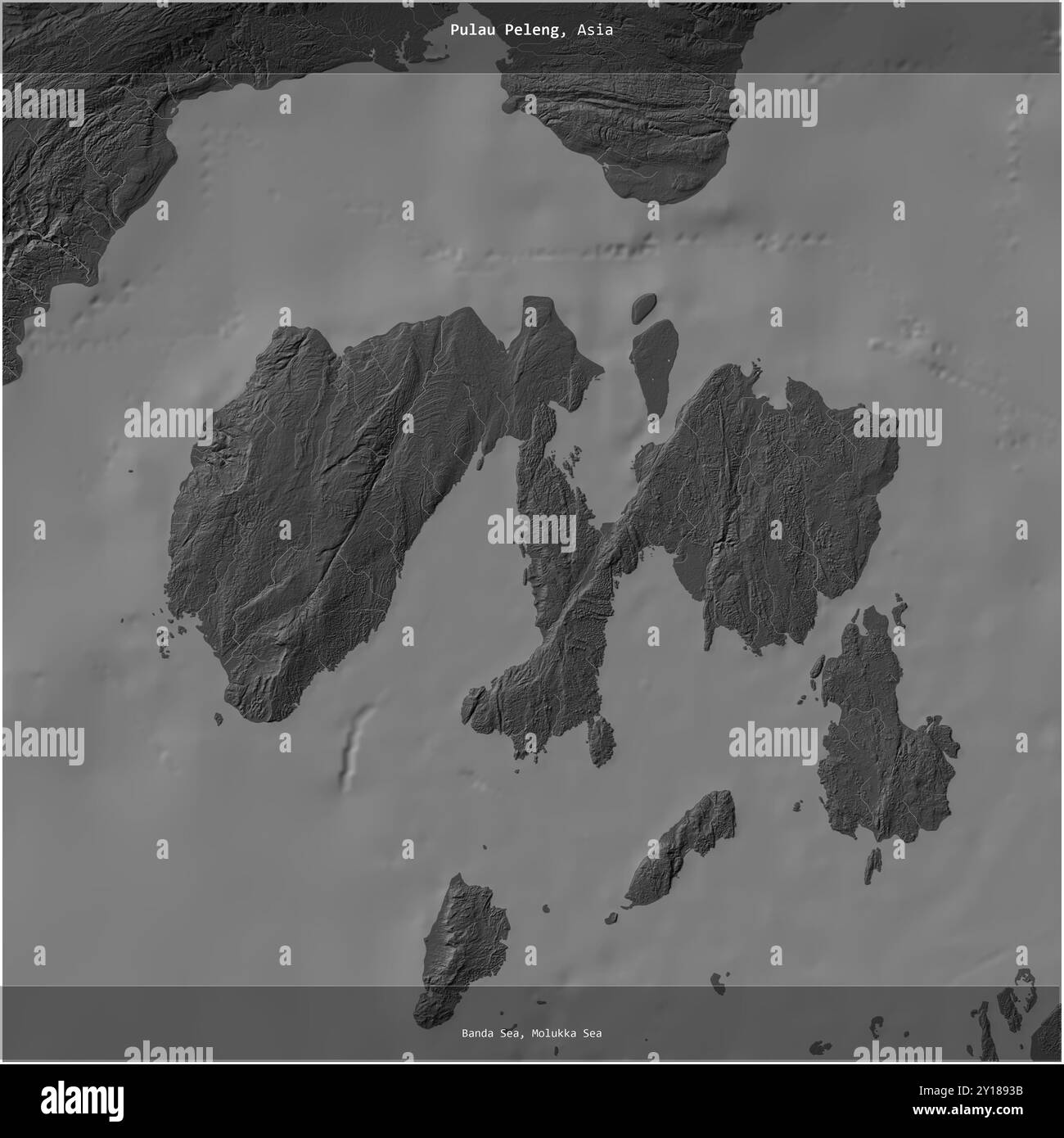 Pulau Peleng in the Banda Sea, belonging to Indonesia, cropped to ...